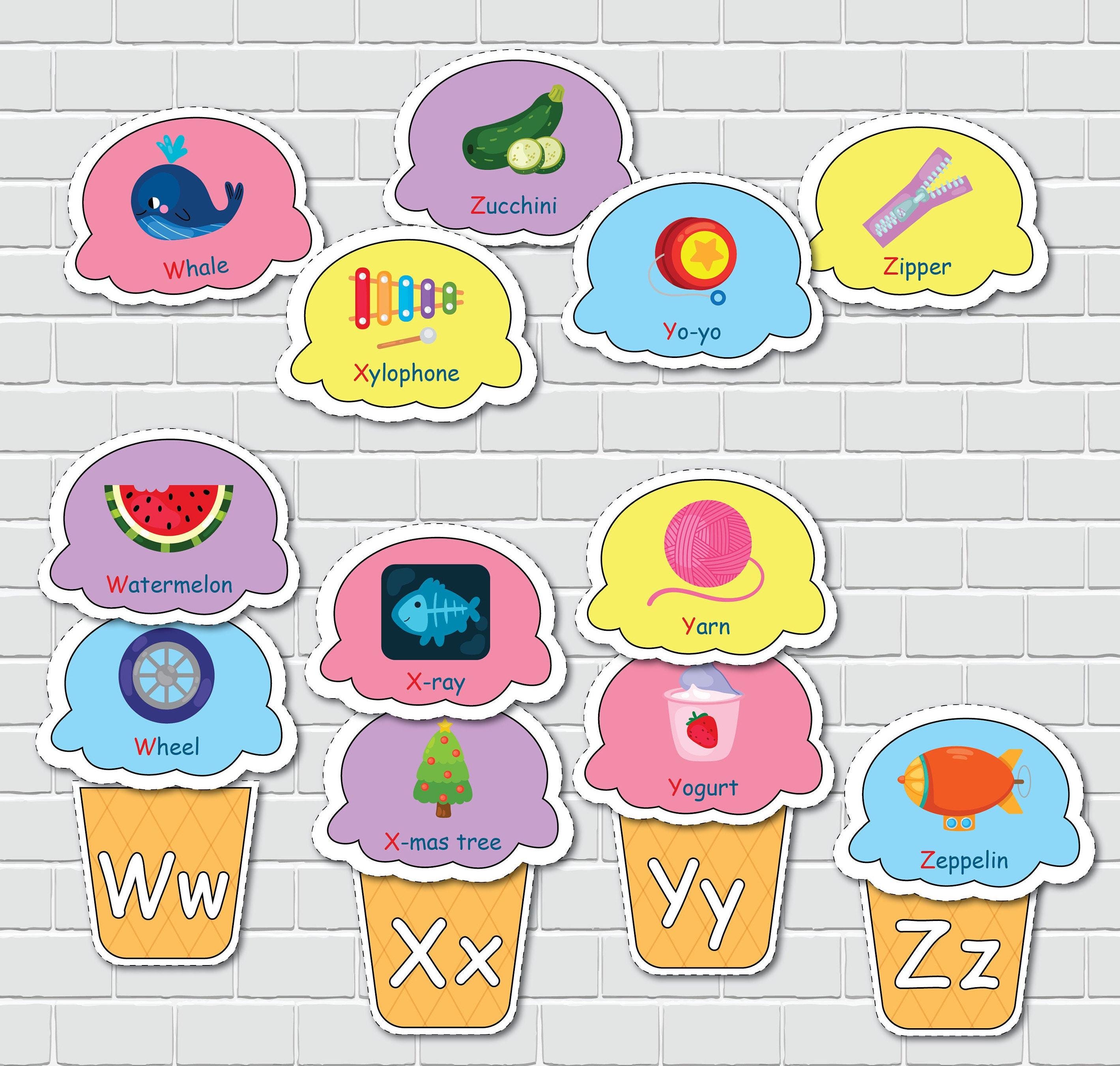 Ice Cream Alphabet Matching Activity. ABC Busy Book. Learning ...