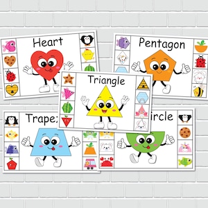 Shapes Clip Cards, 2D Shapes Printable Activities, File Folder Games ...
