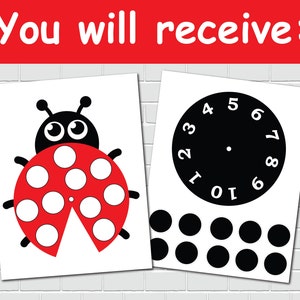 Count and Match Ladybug Printable Activity for Toddlers Preschool ...