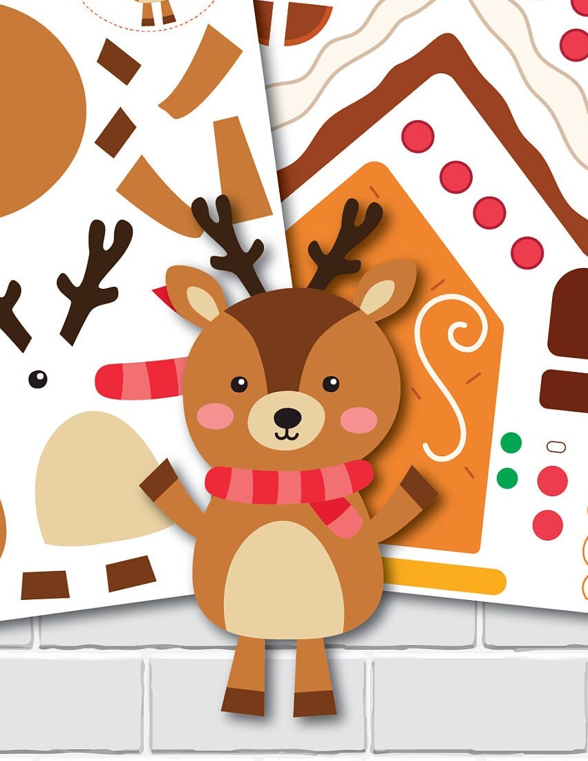 Christmas Cut Out and Glue Activity for Kids. Preschool - Etsy