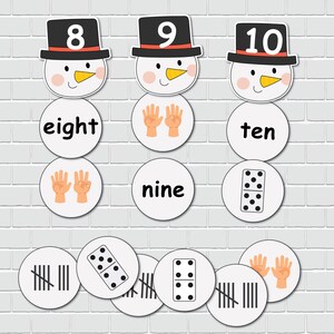 Snowman Numbers 1-10 Matching Activity. Toddler Sort and Match Game ...
