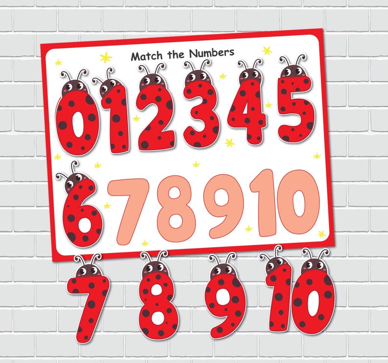 Ladybug Number Matching Game: Toddler Learning Binder (digital Download ...