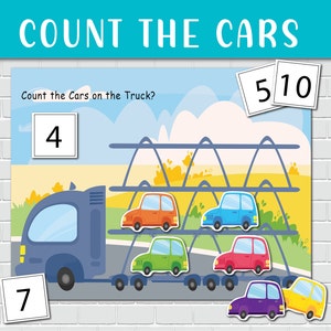Toddler Busy Book Page Car Theme Activity Preschool Counting Worksheets ...