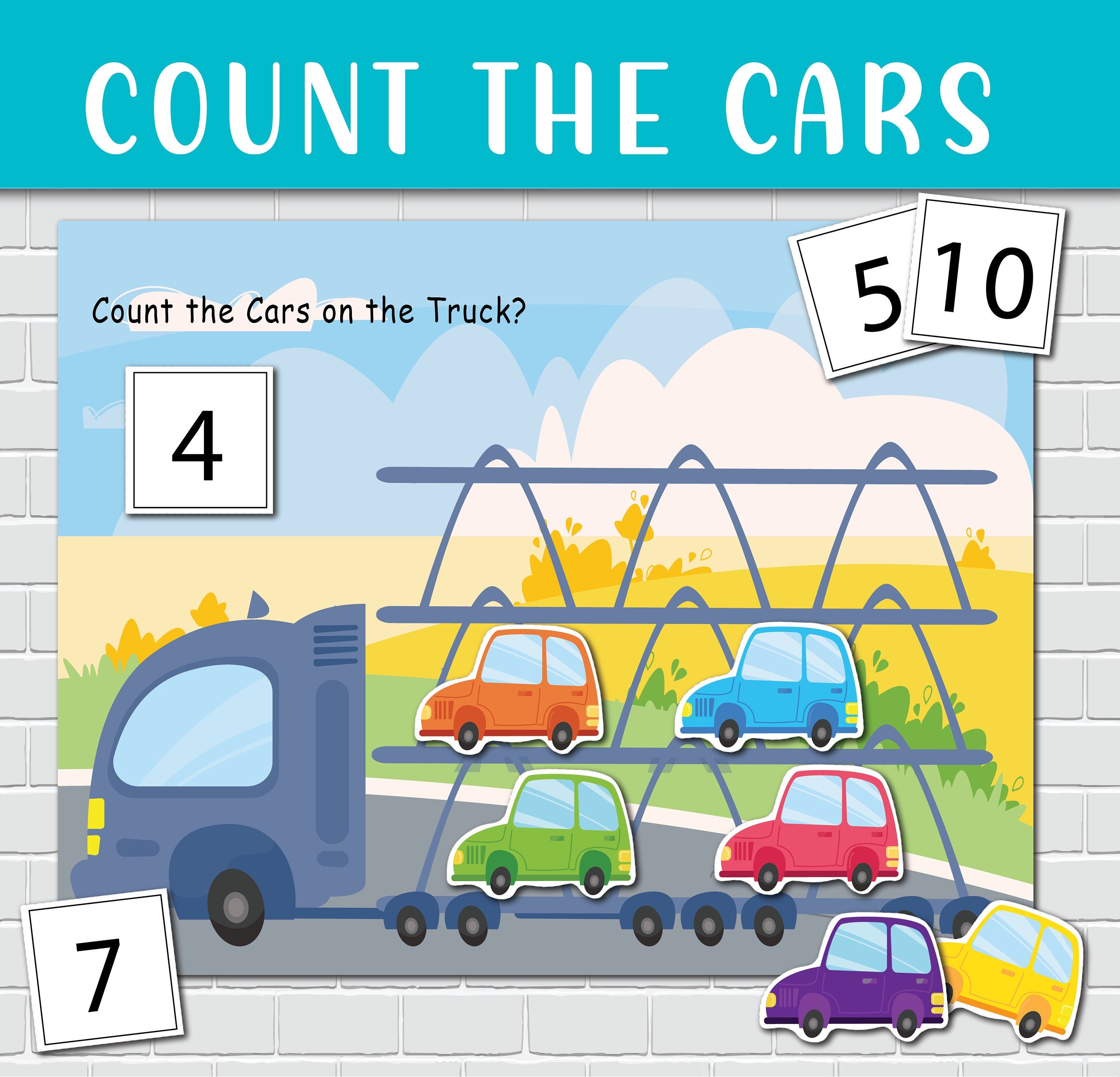 Toddler Busy Book Page Car Theme Activity Preschool Counting - Etsy