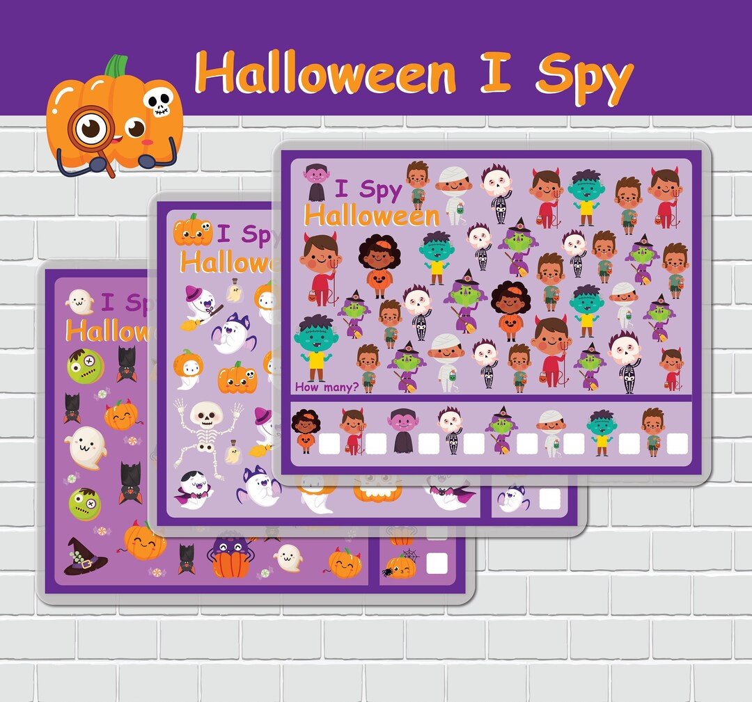 I Spy Halloween Activity for Toddlers, Preschool Look and Find Counting ...