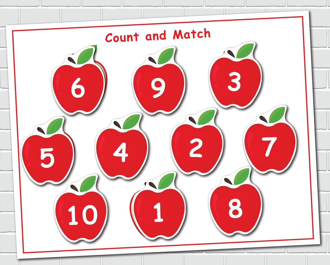 Toddler Busy Book Page Count and Match Preschool Worksheets | Etsy