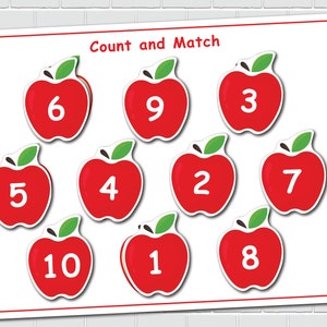 Toddler Busy Book Page Count and Match Preschool Worksheets Math ...