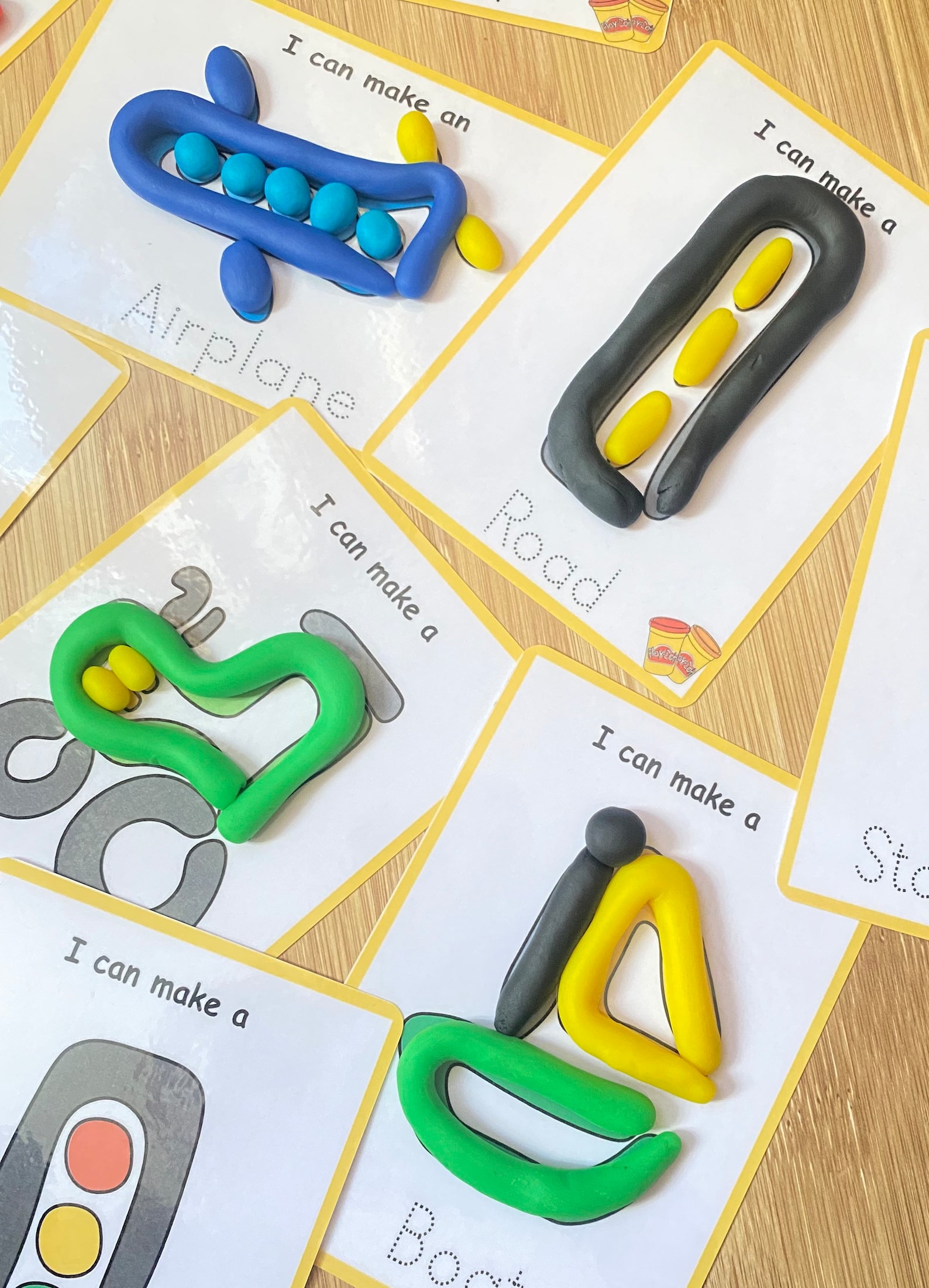 Play Doh Mats, Transportation Visual Cards, Printable Play Dough ...