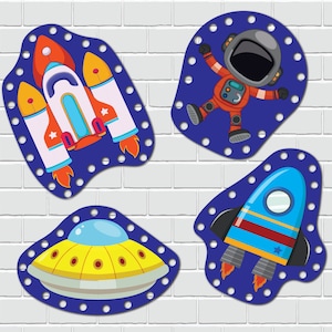 Space Lacing Cards, Preschool Fine Motor Skill Activity, Universe Theme ...
