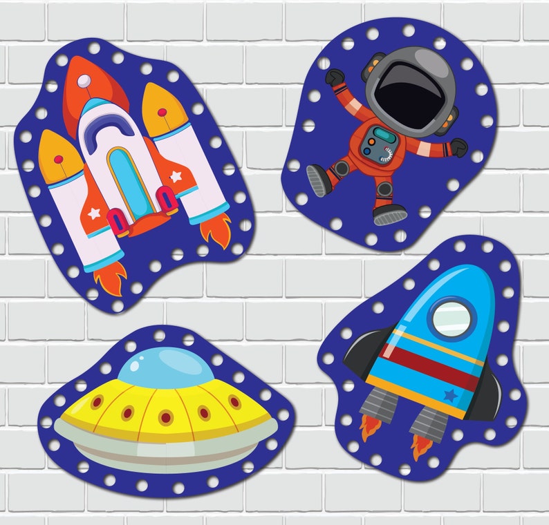 Space Lacing Cards Preschool Fine Motor Skill Activity - Etsy