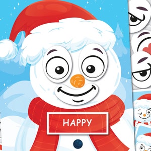 Snowman Emotions and Feelings Activity for Kids, Christmas Busy Book ...