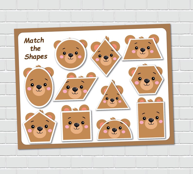 Bear Shape Matching Activity, 2D Shapes, File Folder Games, Special ...