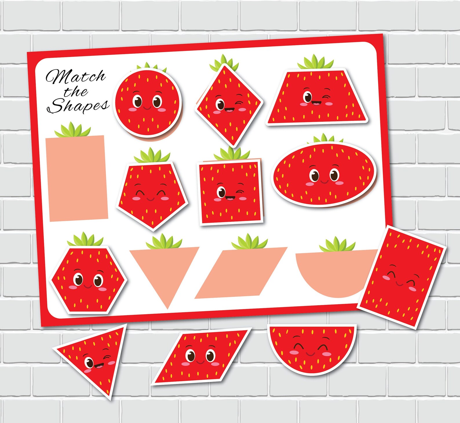 Shape Matching Activity, 2D Shapes, Summer Busy Book Page, File Folder ...