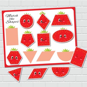 Shape Matching Activity, 2D Shapes, Summer Busy Book Page, File Folder ...