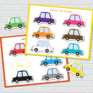 Cars Color Matching Activity for Kids, Toddler Printable, Montessori ...