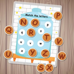 Cookie Jar Alphabet Matching Activity for Kids, Letter Recognition, Pre ...