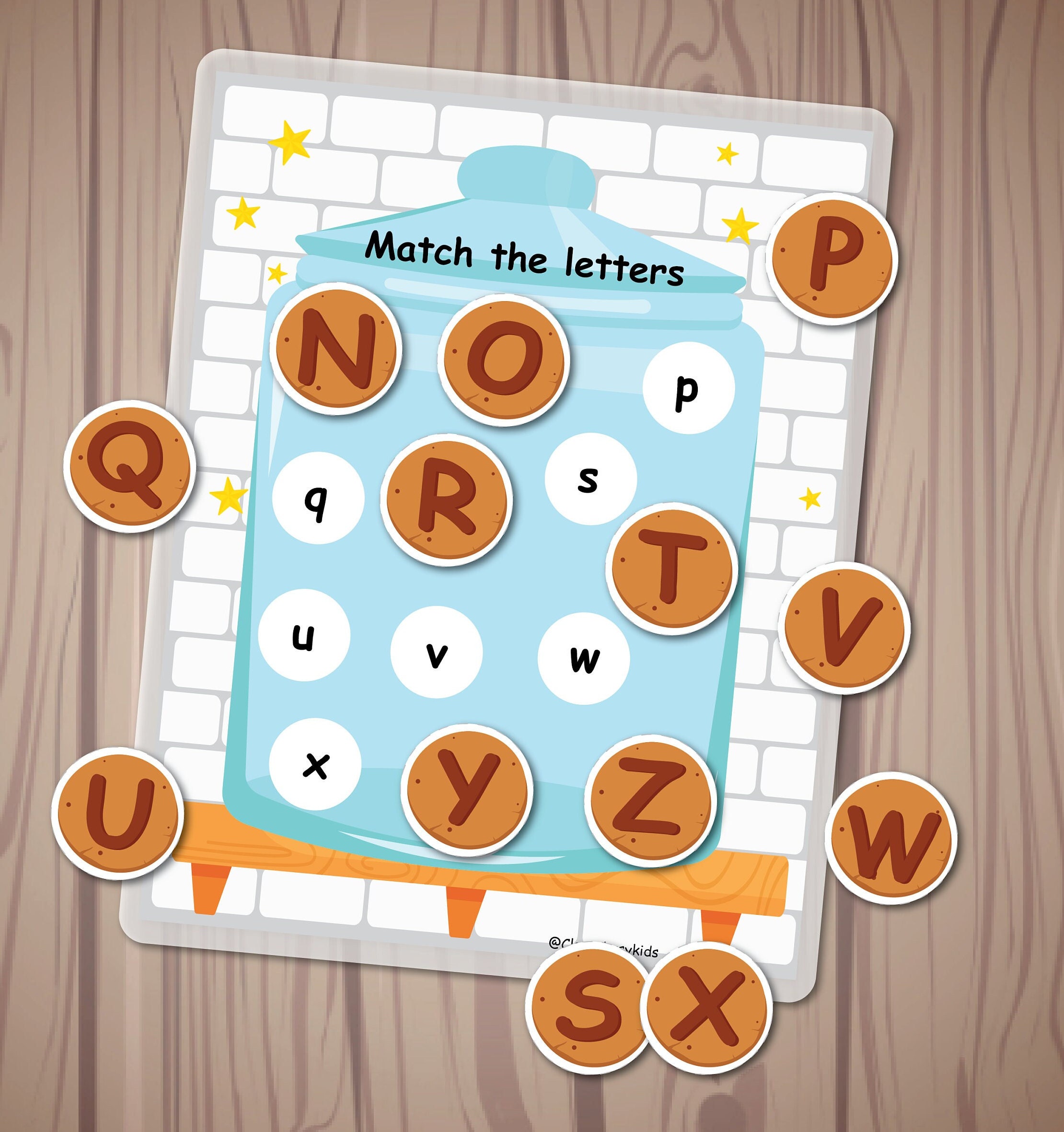 Cookie Jar Alphabet Matching Activity for Kids, Letter Recognition, Pre ...