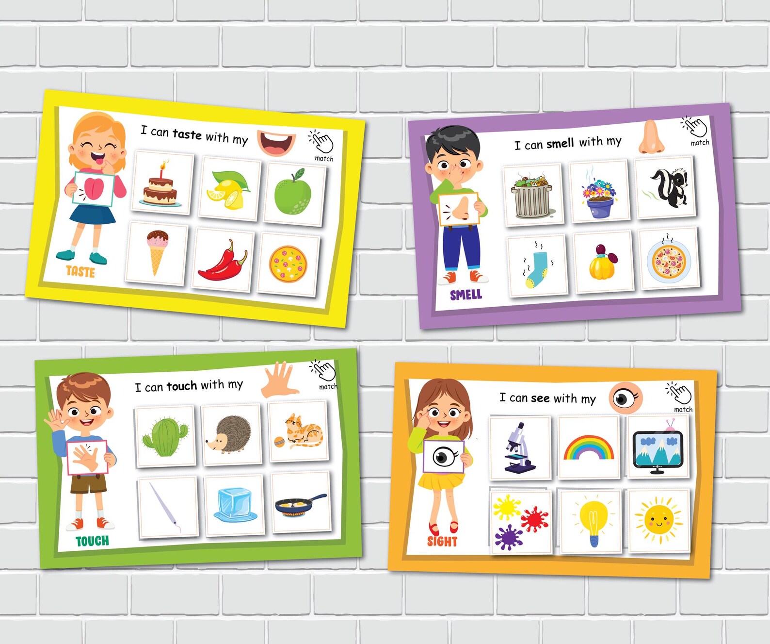 Five Senses Sorting Mats, Printable Activity, 5 Senses Sorting ...
