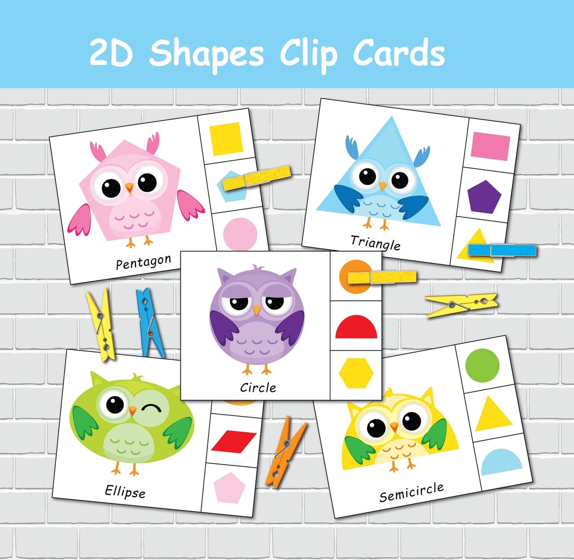 2D Shapes Clip Cards, Shapes Busy Book, File Folder Games, Special ...