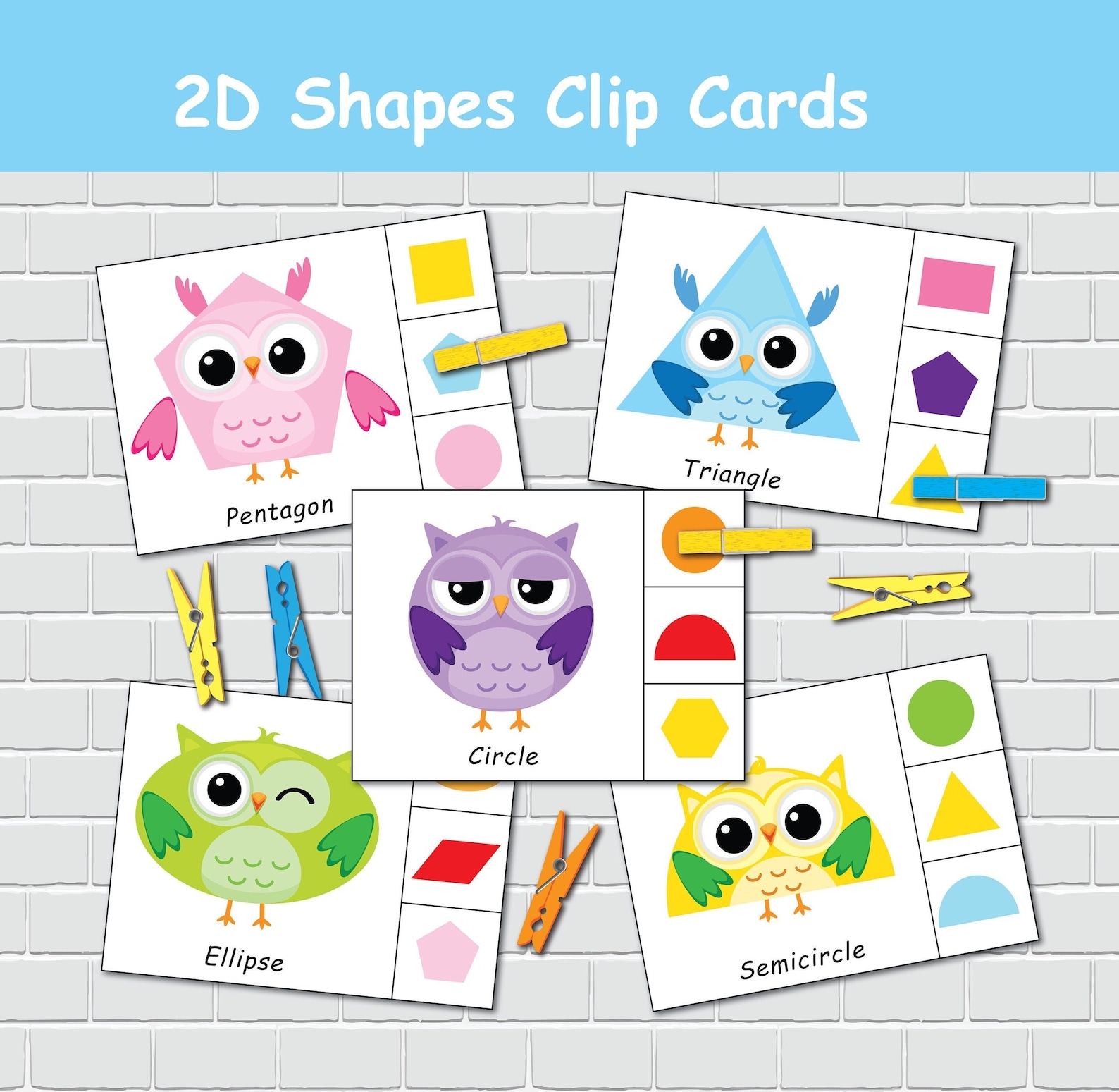 2D Shapes Clip Cards, Shapes Busy Book, File Folder Games, Special ...