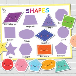 Shapes Matching Actvity. Toddlers Sort and Match Game. Preschool ...