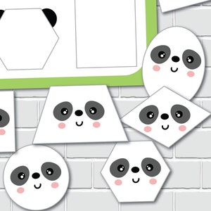 Panda Shape Matching Activity, 2D Shapes, Busy Book Page, File Folder ...