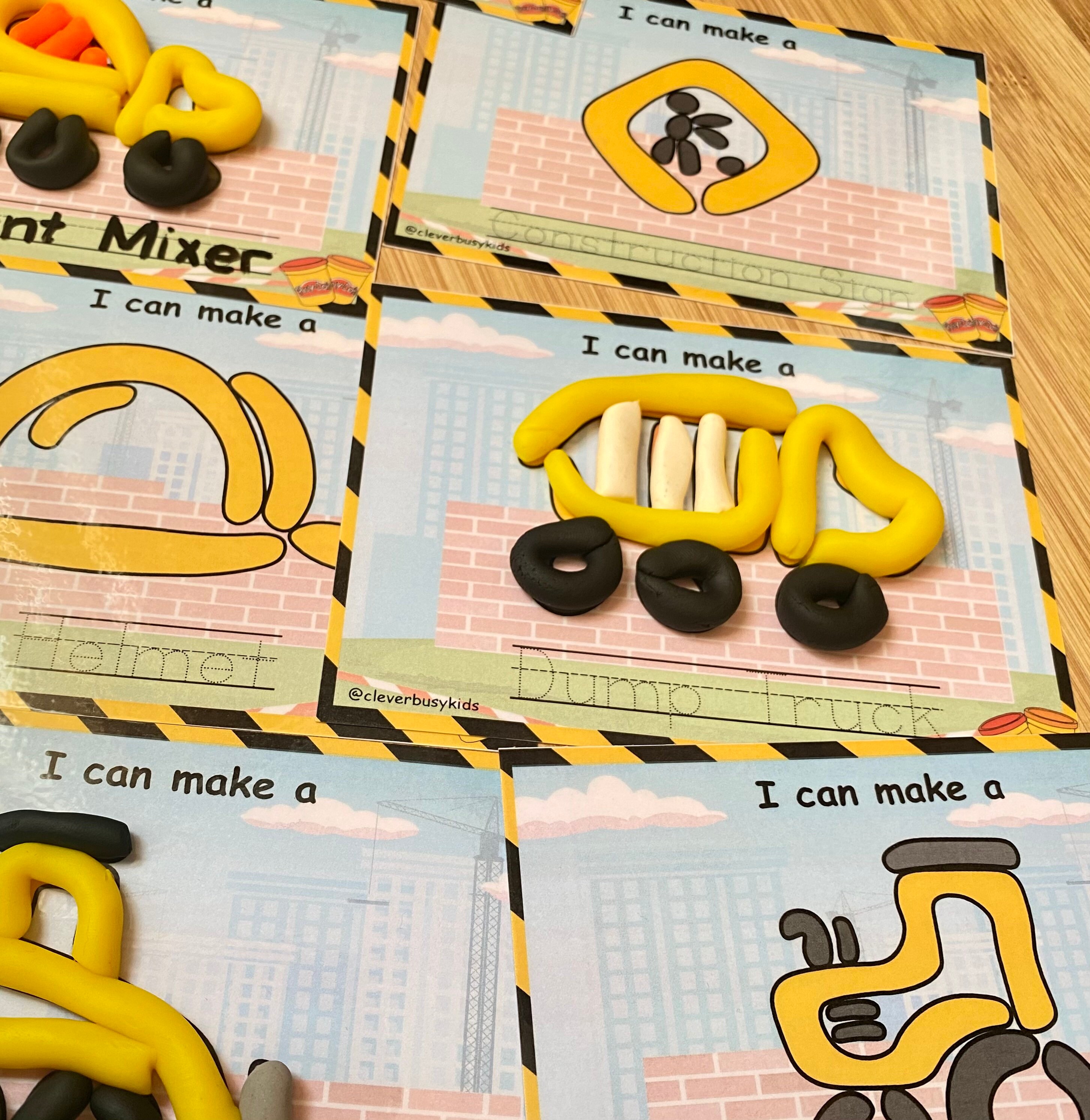 Construction Truck Play Dough Mats: Fine Motor Skills Activity (PDF ...