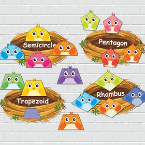 Birds Shapes Sorting Activity, 2D Shapes Center, Summer Busy Book Page ...