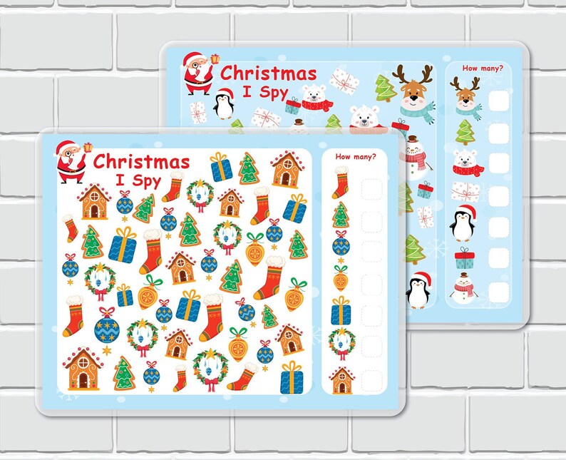 I Spy Christmas Printable Activity. Look and Find Counting Game ...