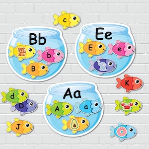 Fish ABC Matching Activity for Kids, Alphabet Busy Book, Preschool ...