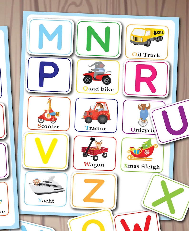Alphabet Matching Game ABC Printable Activity Busy Book - Etsy