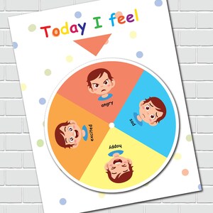 Emotions Wheel Printable Activity for Boys, Kids Feelings, Emotions ...