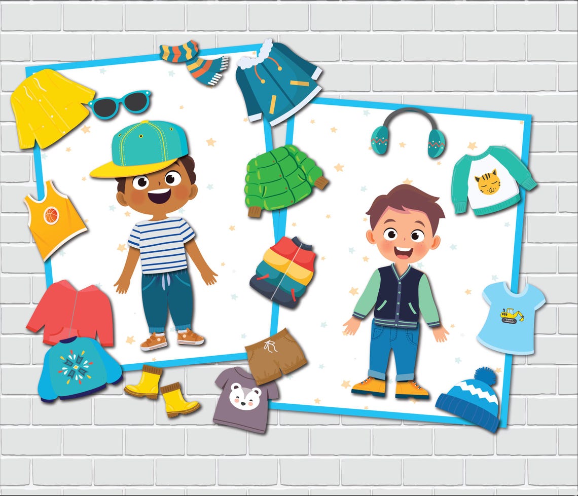 Dress up Printable Activity Four Seasons File Folder Games Toddler ...