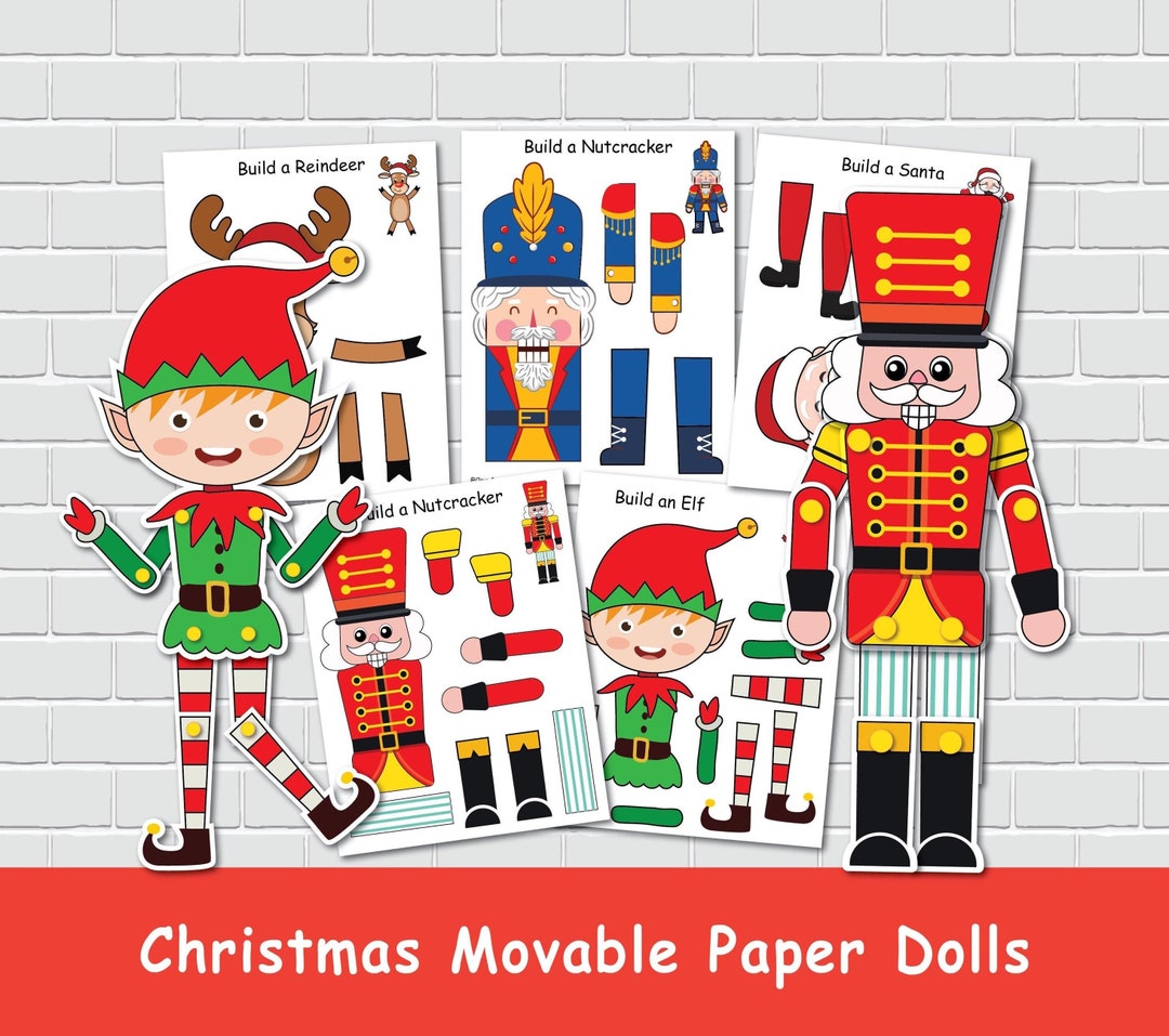 Christmas Paper Dolls, Articulated Puppets, Holiday Paper Craft ...