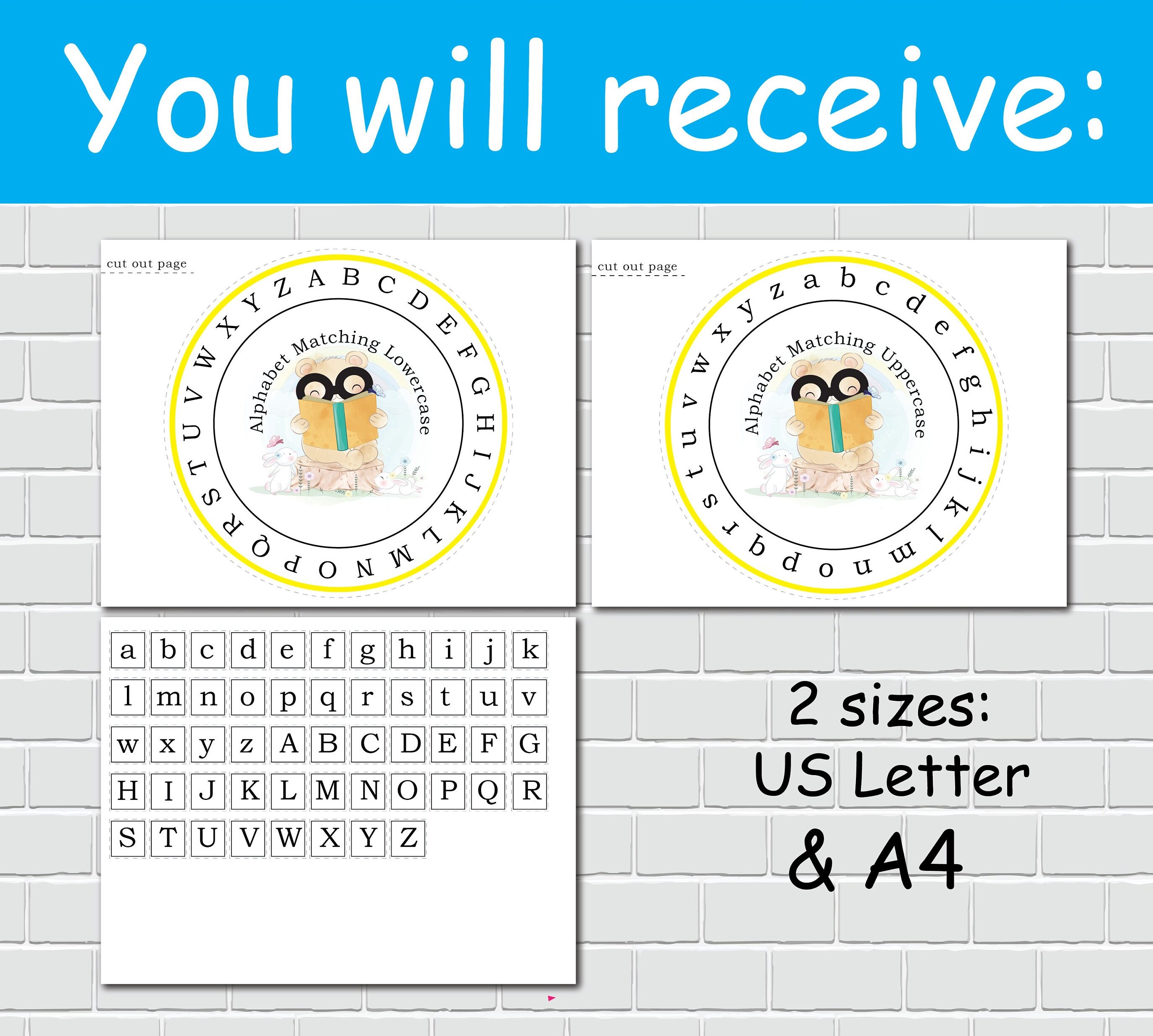 Alphabet Matching Wheel, Uppercase & Lowercase, Busy Book Page Activity ...