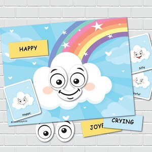 Emotions and Feelings Matching Game, Rainbow Activity for Kids, Autism ...