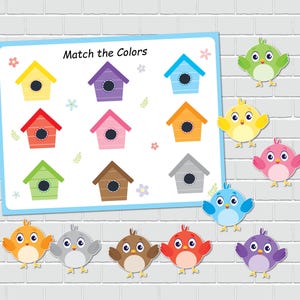 Birds Color Matching Activity for Kids, Summer Busy Book, Toddler Color ...