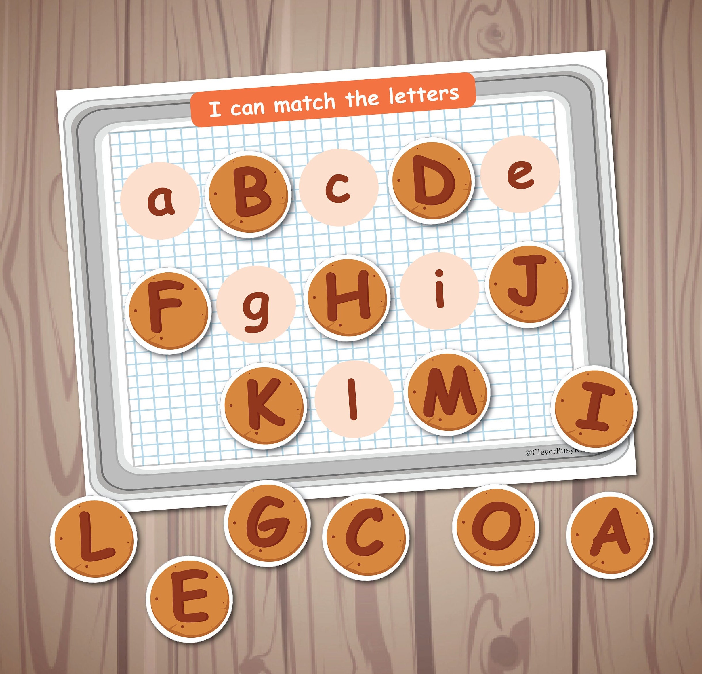 Cookie Alphabet Matching Activity for Kids, Letter Recognition, Pre-k ...