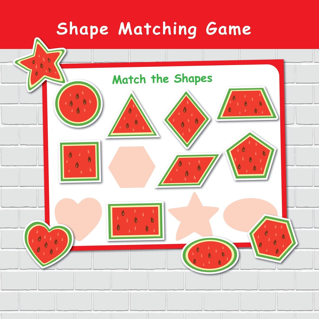 Watermelon Shape Matching Activity, 2D Shapes, Summer Busy Book Page ...