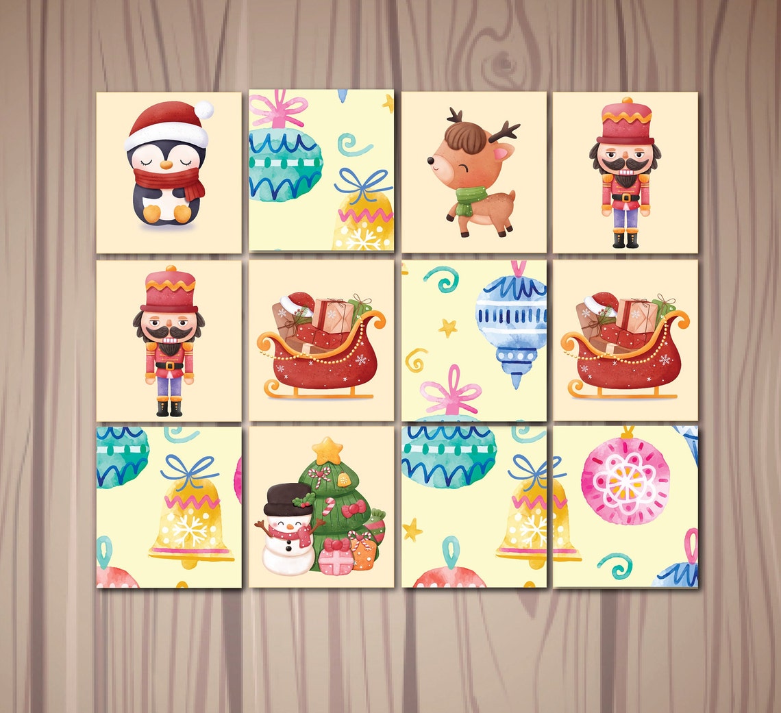 Christmas Memory Game Printable Memory Cards Toddler Quiet - Etsy