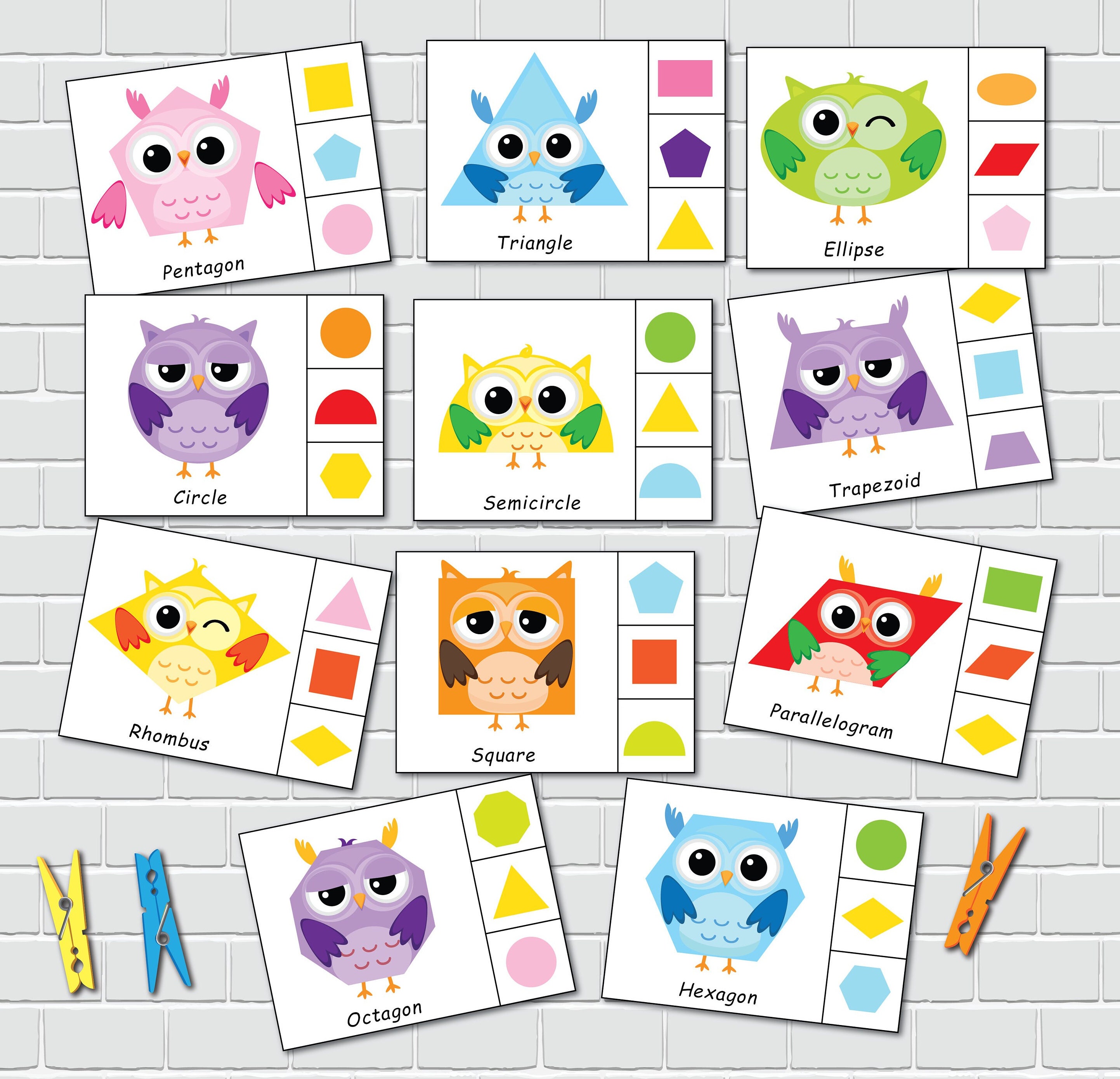 2D Shapes Clip Cards, Shapes Busy Book, File Folder Games, Special ...