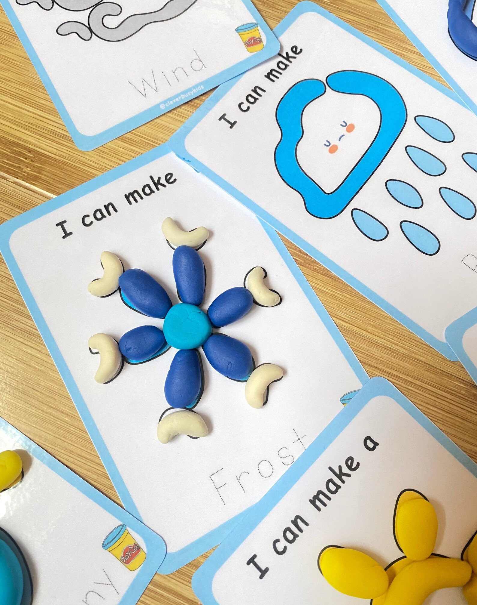 Weather Play Doh Mats, Printable Play Dough, Montessori Play Doh ...