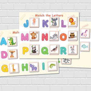 Alphabet Matching Activity for Kids, ABC Busy Book Pages, Learning ...