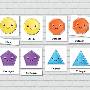 2D Shapes Flashcards, Three Part Flash Cards, Geometric Shapes ...