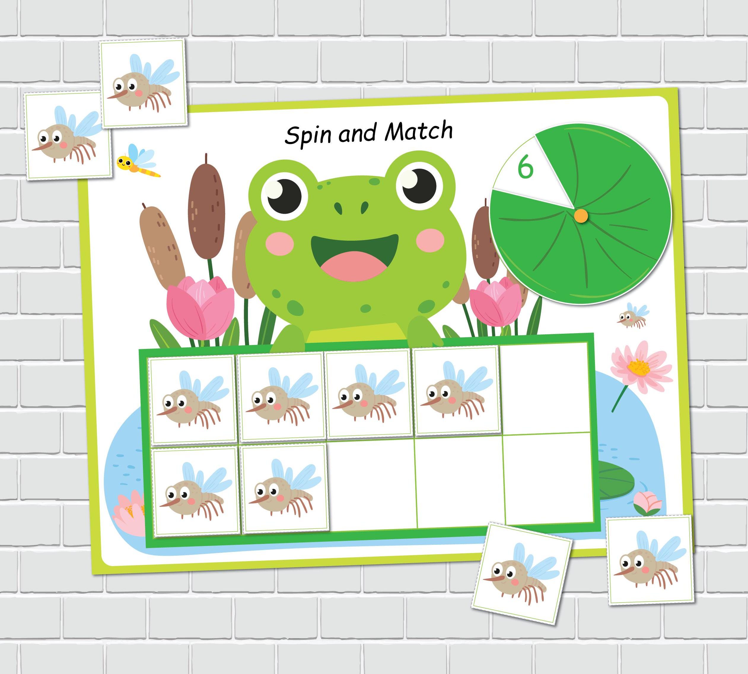 Frog Ten Frames Matching Game, Preschool Math Activity (digital ...