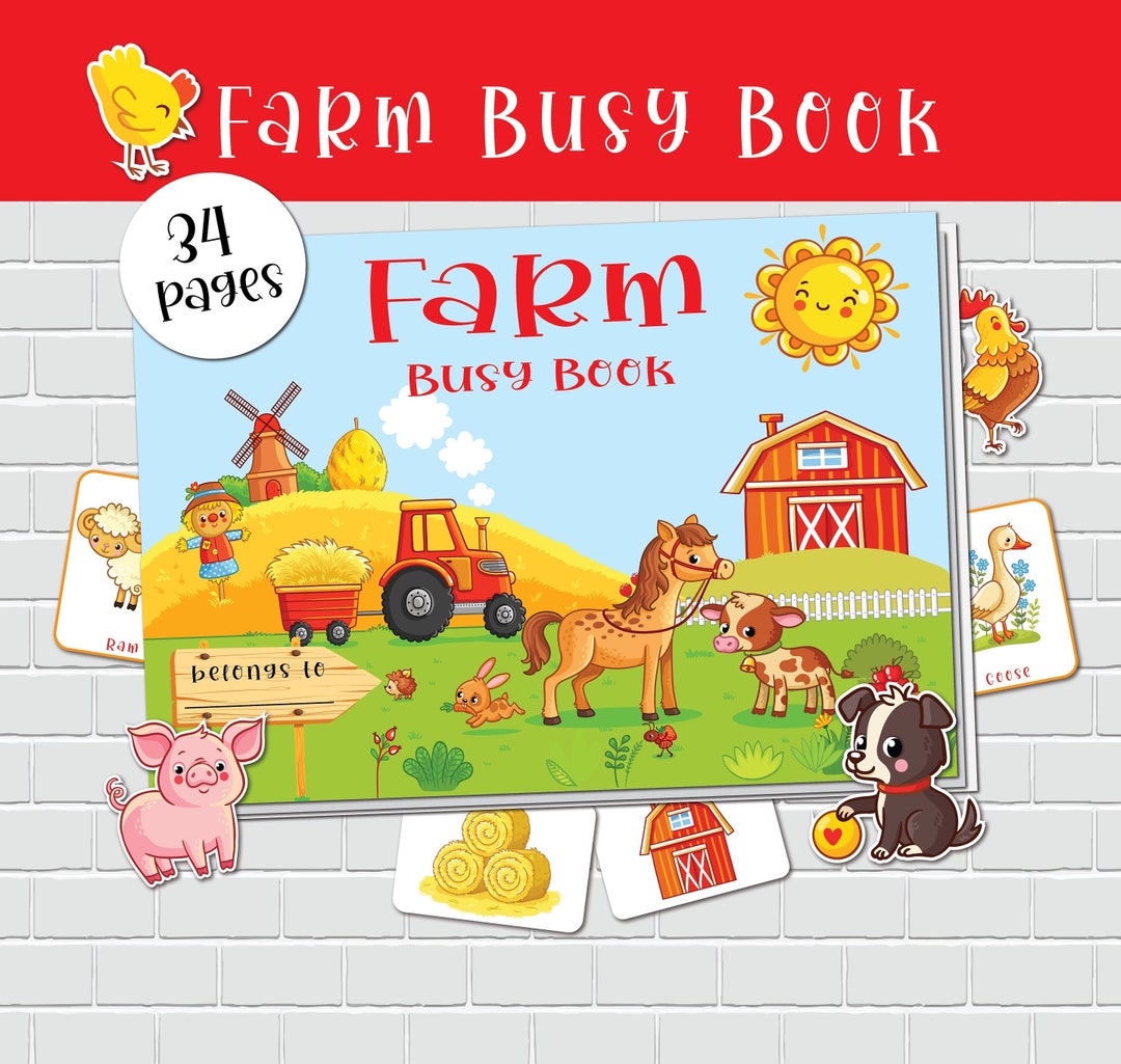 Farm Busy Book, Toddler Quiet Book, Preschool Learning Binder, Farm ...