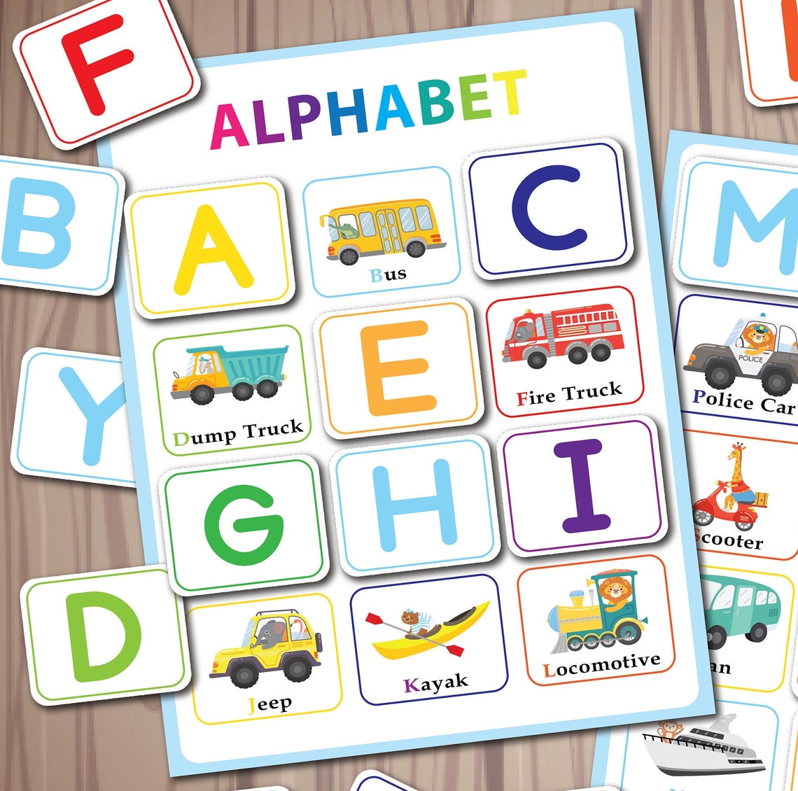 Alphabet Matching Game ABC Printable Activity Busy Book - Etsy