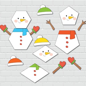 Build a Shape Snowman, 2D Shapes, Winter Busy Book, Special Education ...