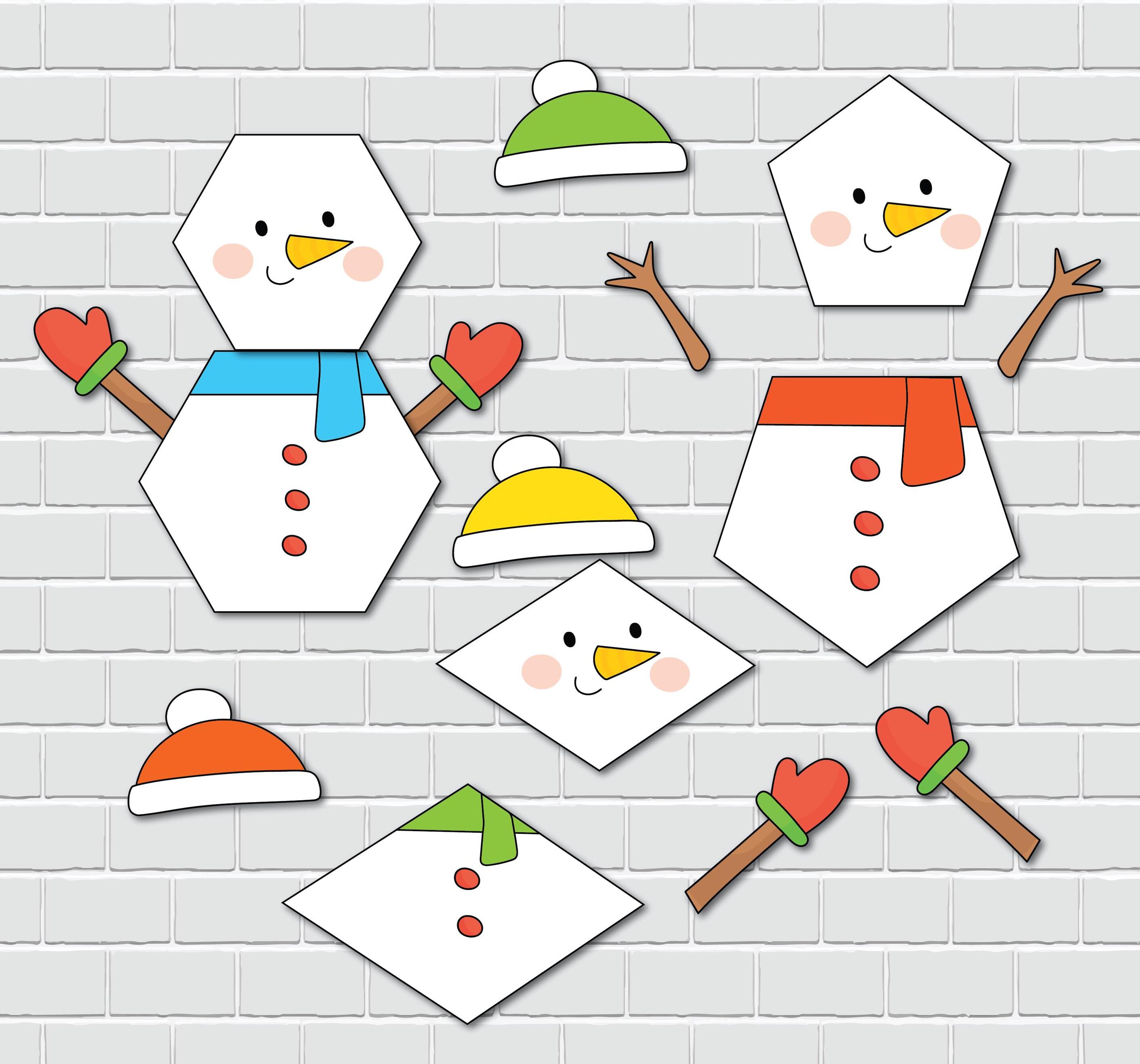 Build a Shape Snowman, 2D Shapes, Winter Busy Book, Special Education ...