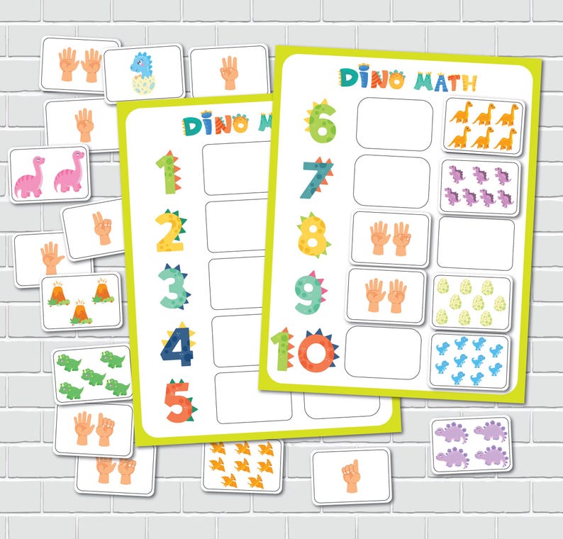 Dinosaur Counting Activity, Preschool Math, Homeschool Resource ...
